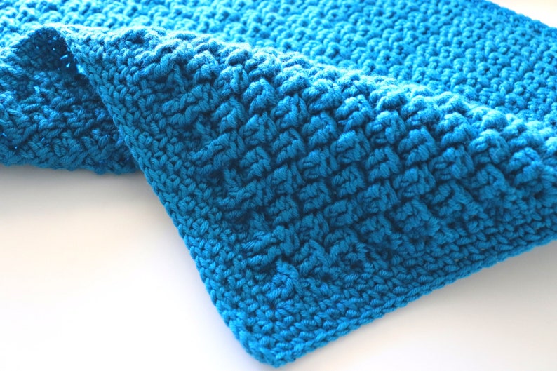 Crochet Blue Baby Beginner Blanket Sirin's Crochet | Etsy