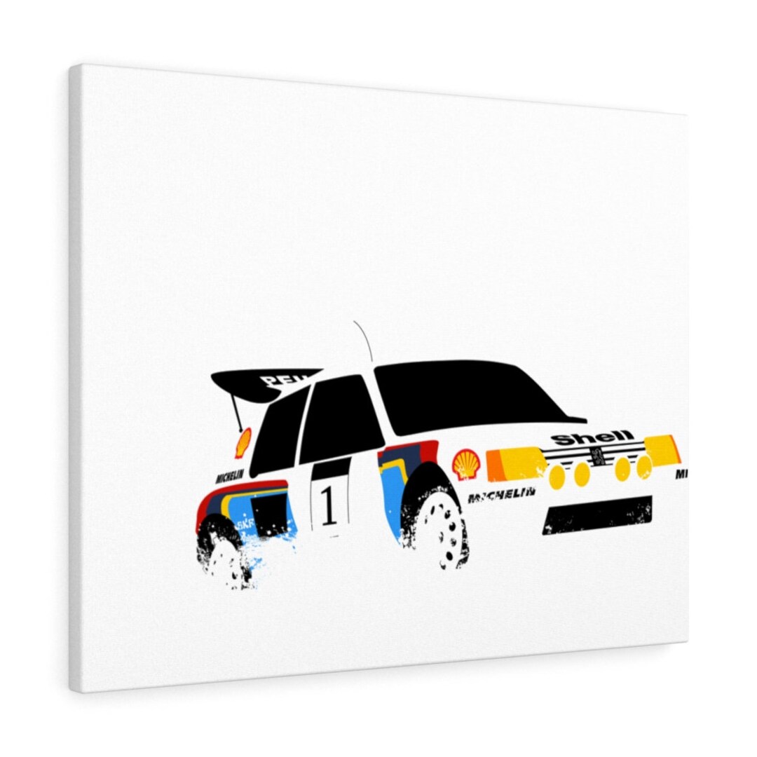 1985 Peugeot 205 T16 Group B Rally Canvas Print Ari Vatanen Timo ...