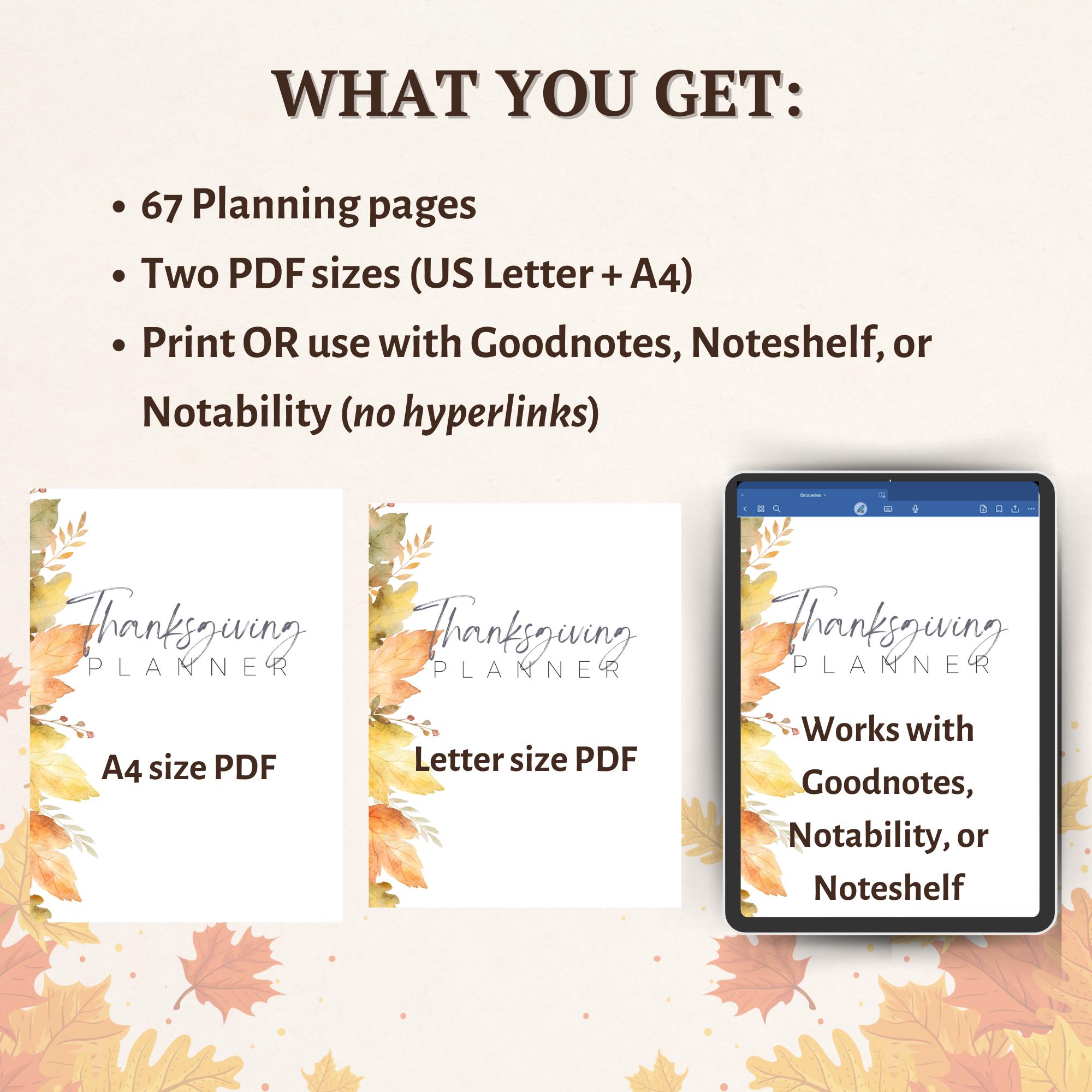 Printable Thanksgiving Binder Menu Planner Digital Thanksgiving Check ...