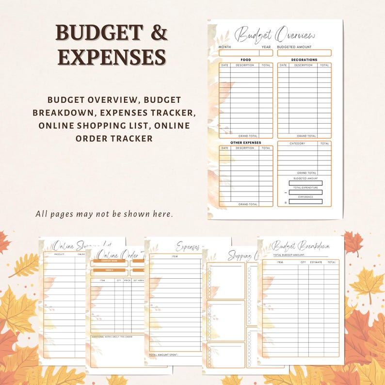 Printable Thanksgiving Binder Menu Planner Digital Thanksgiving Check ...
