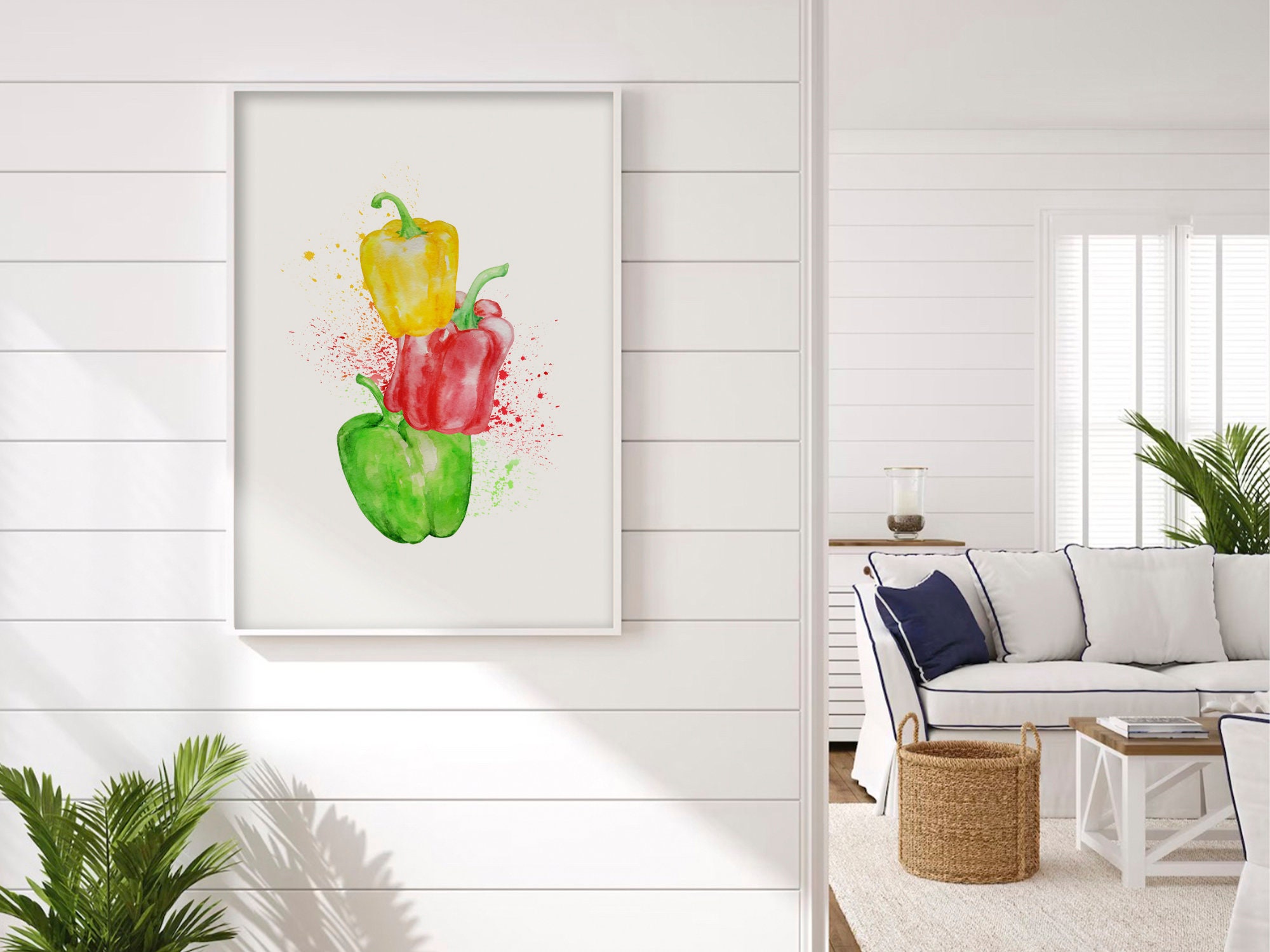 Bell Peppers Art Print Watercolor Peppers Artwork Fruit and Vegetables ...