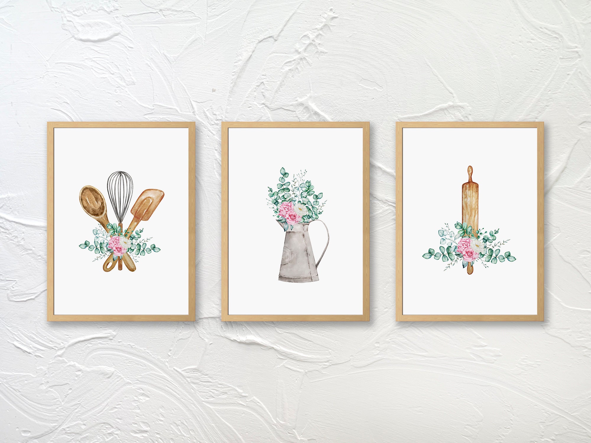 Kitchen Wall Art Set of 3 Dining Room Wall Decor Kitchen Decor ...