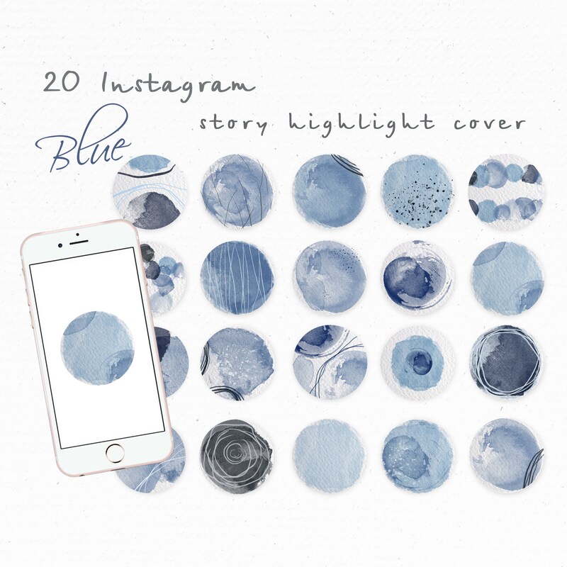 Blue Instagram Icons - Etsy