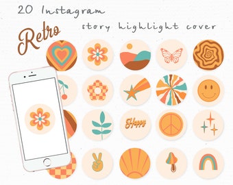 Retro Groovy Instagram Highlight Covers. Psychedelic Hippie - Etsy