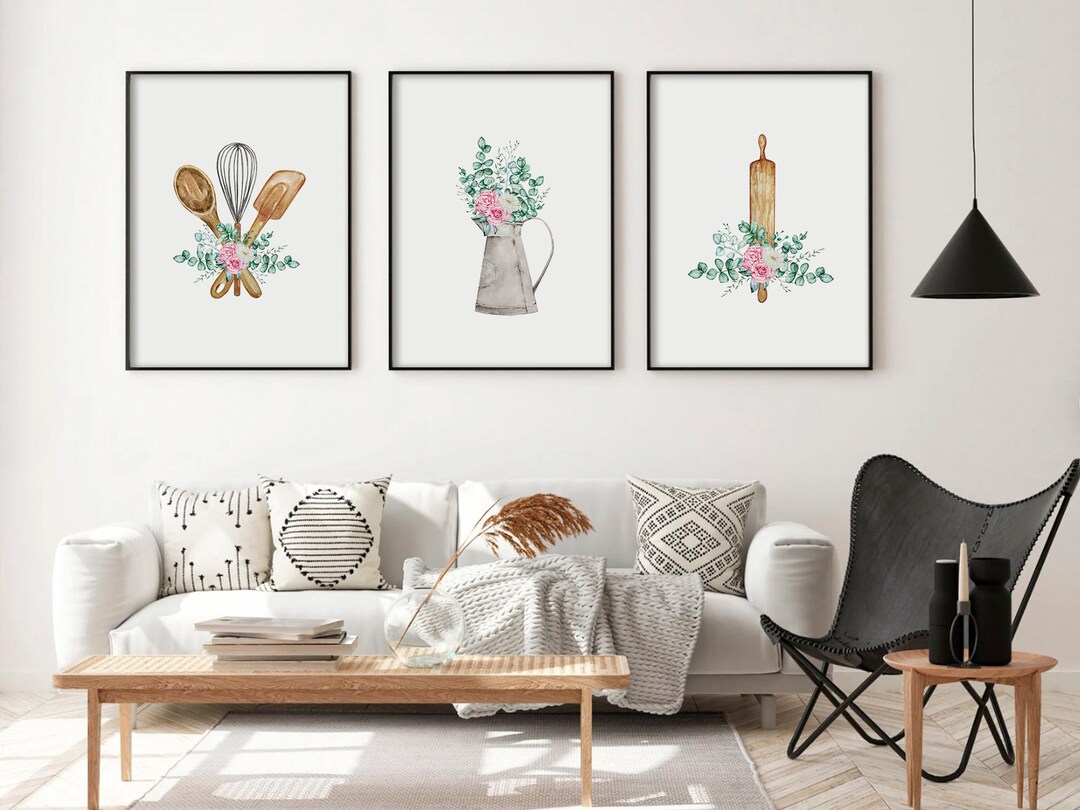 Kitchen Wall Art Set of 3 Dining Room Wall Decor Kitchen Decor ...
