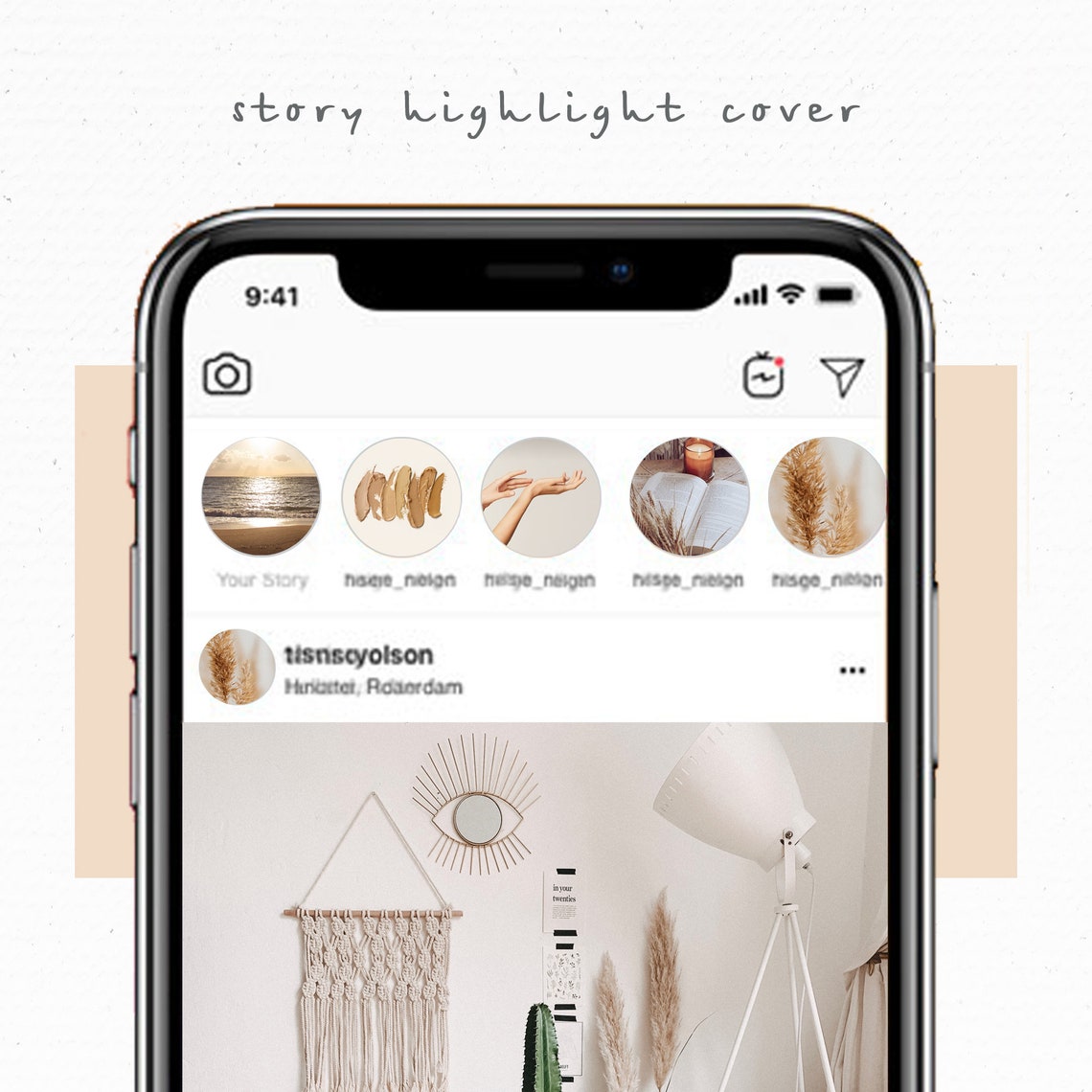 Instagram Boho Story Highlight Covers, Neutrals Themed, Highlight ...