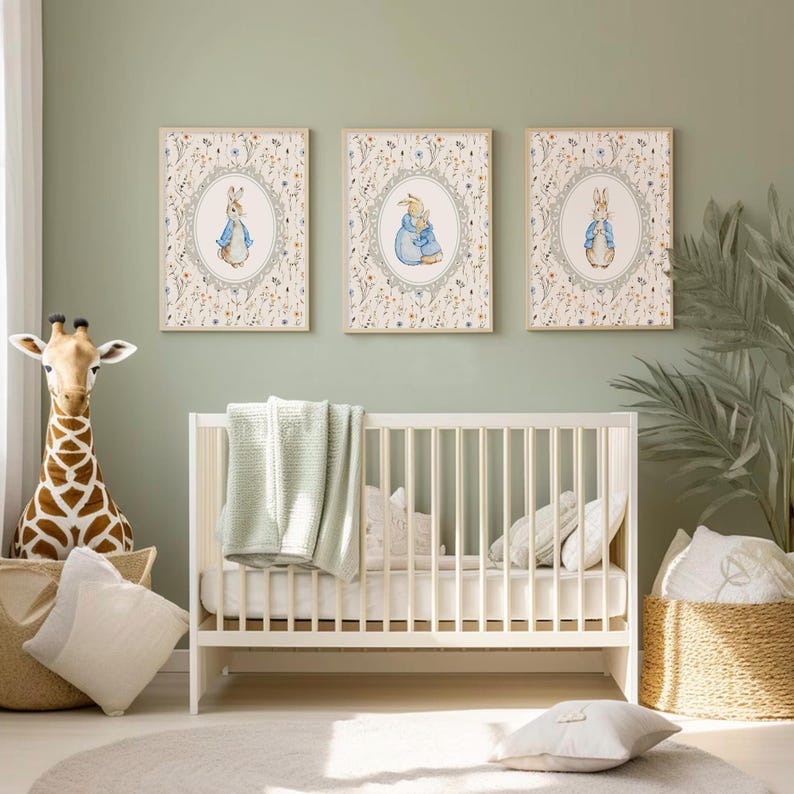 Peter Rabbit Nursery Prints | Cottagecore Print | Nursery Baby Room ...