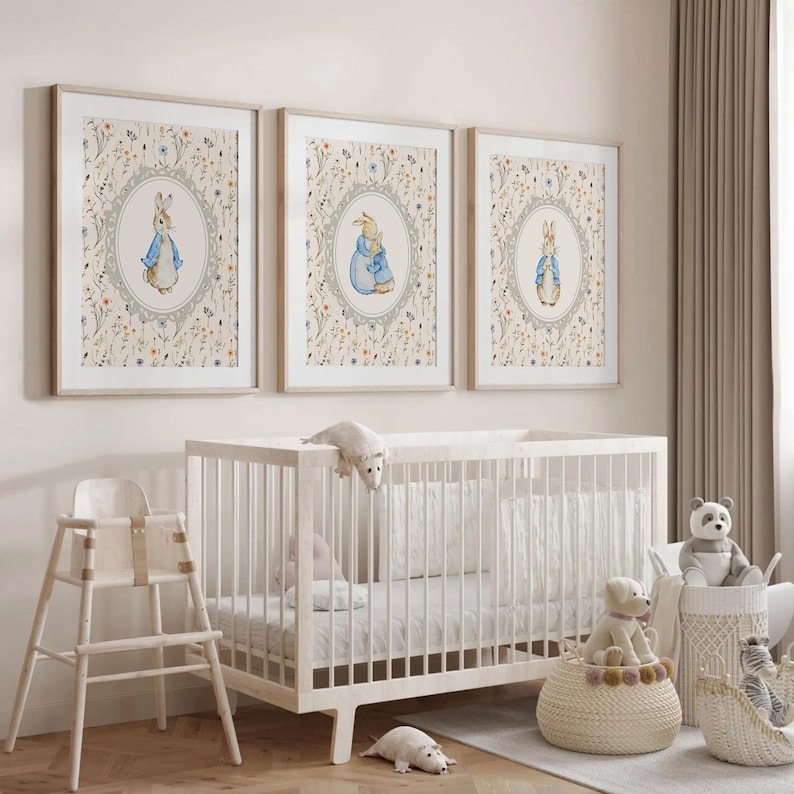 Peter Rabbit Nursery Prints | Cottagecore Print | Nursery Baby Room ...