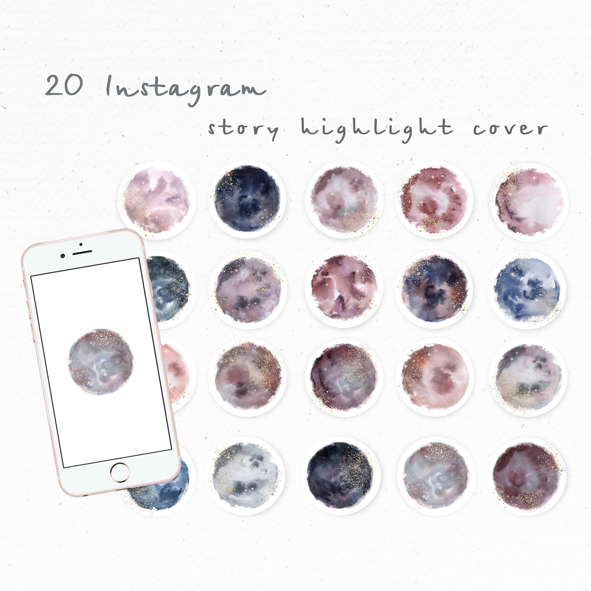 Instagram Stories Highlights Watercolor Earthy Boho Covers. Neutral ...