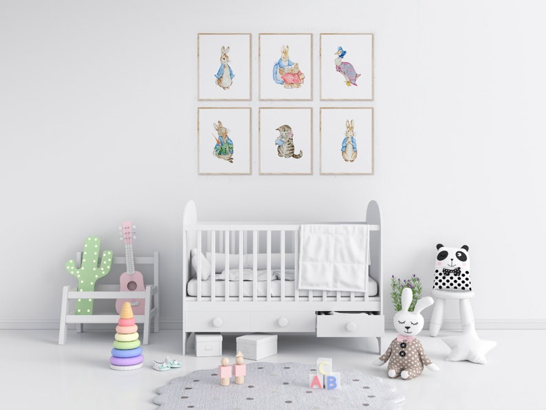 Set of 6 Beatrix Potter Nursery Art Prints Pick and Mix | Watercolor ...