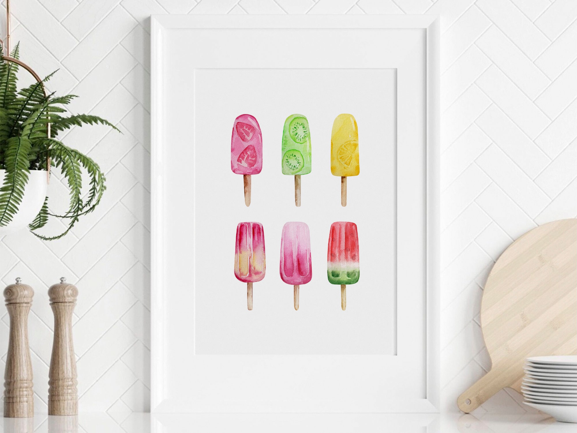 Ice Cream Art Print Watercolor Ice Cream Artwork Summer Sweet Painting ...