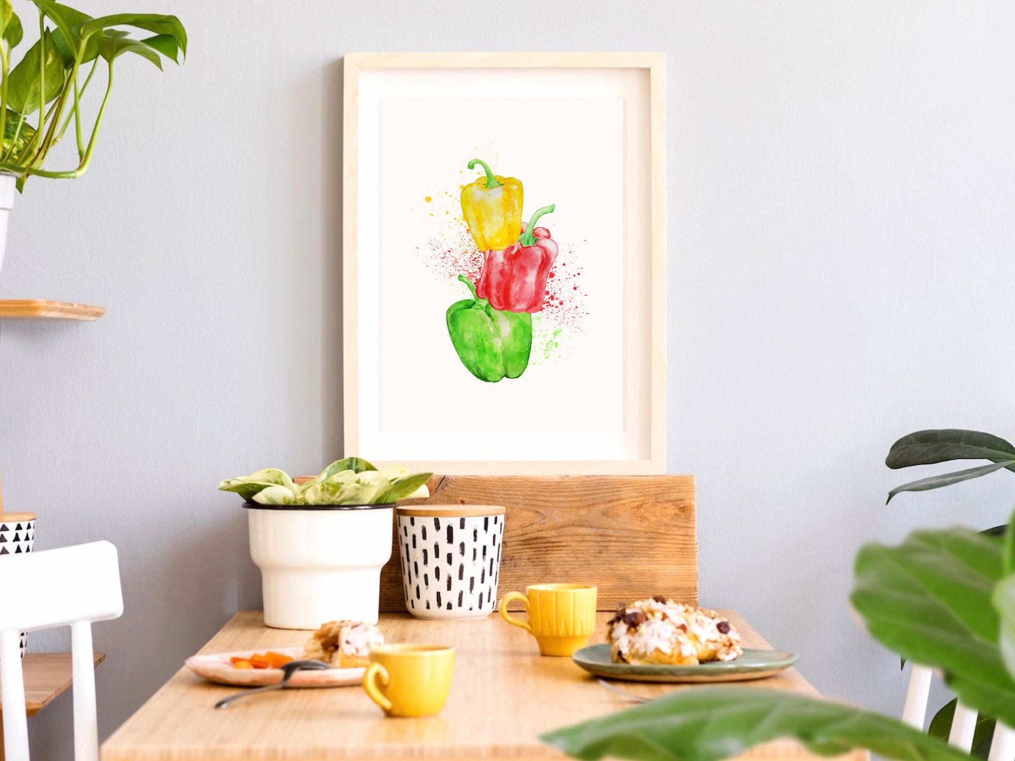 Bell Peppers Art Print Watercolor Peppers Artwork Fruit and Vegetables ...