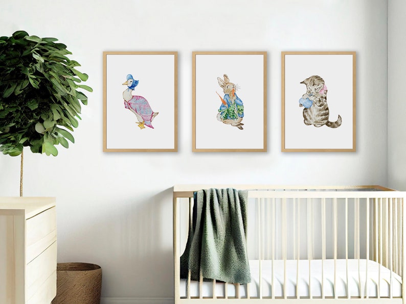 Set of 3 Beatrix Potter Nursery Art Prints Watercolor Beatrix Potter ...