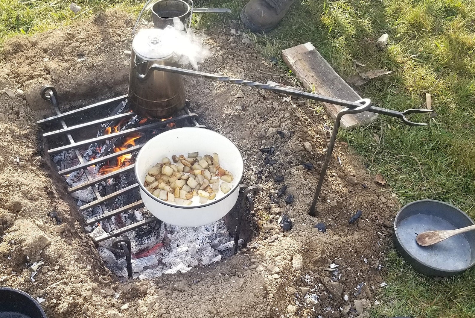 HAND FORGED Campfire Squirrel Cooker Fire Irons - Etsy