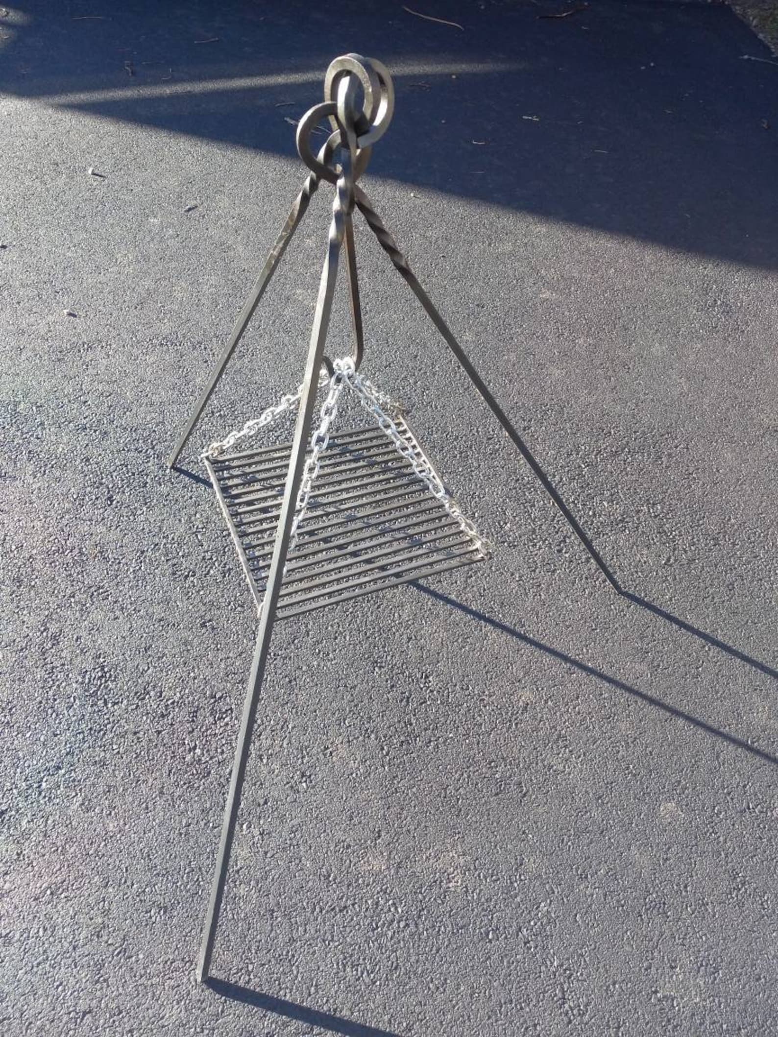 HAND FORGED Hanging GRILL Campfire Cooking Heavy Duty Hanging for ...