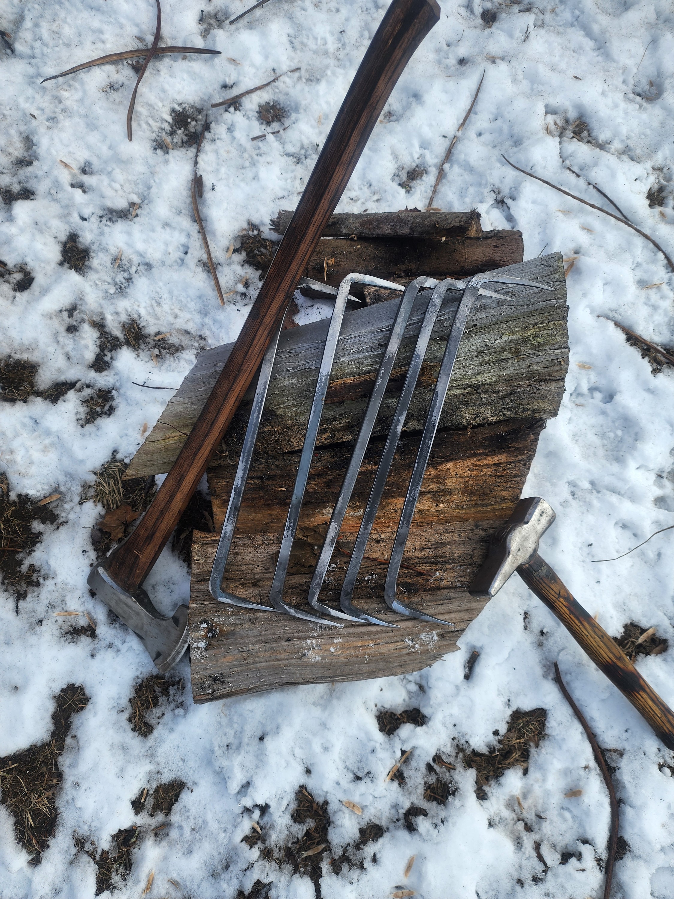 Hand Forged Log Dogs 5 Pack Heavy Duty Timber Framing Woodworking, USA ...