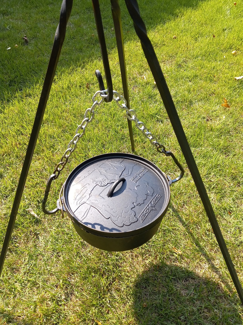 Hand Forged Adjustable Hook & Chain – Campfire Dutch Oven Cooking Set ...