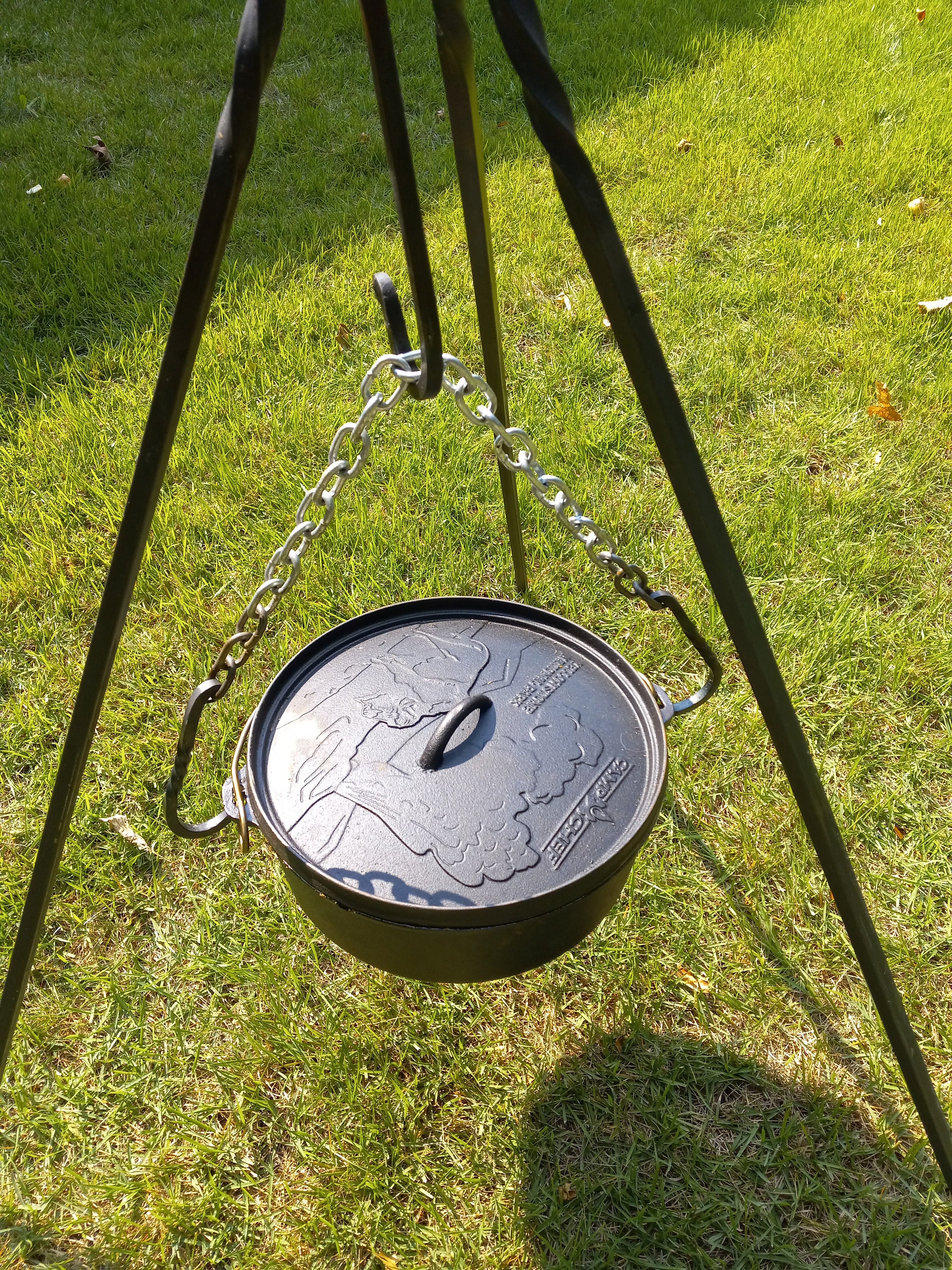Hand Forged Adjustable Hook & Chain – Campfire Dutch Oven Cooking Set ...