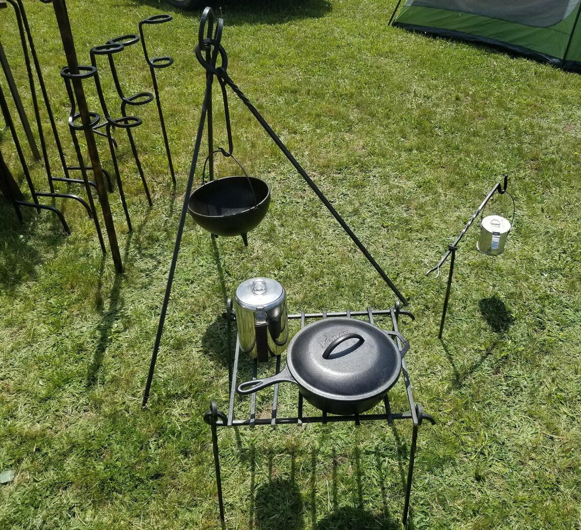 HAND FORGED Campfire Squirrel Cooker Fire Irons - Etsy