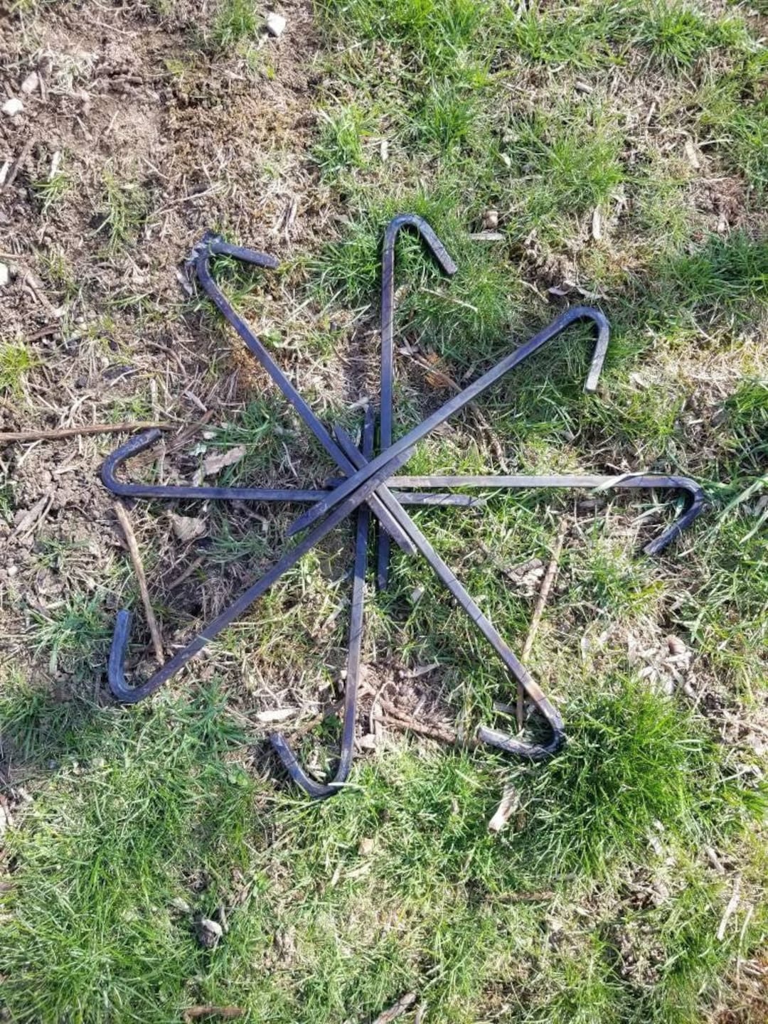 Hand Forged Tent Stakes 8 Pack Heavy Duty Iron Camping Tents & Shelters ...