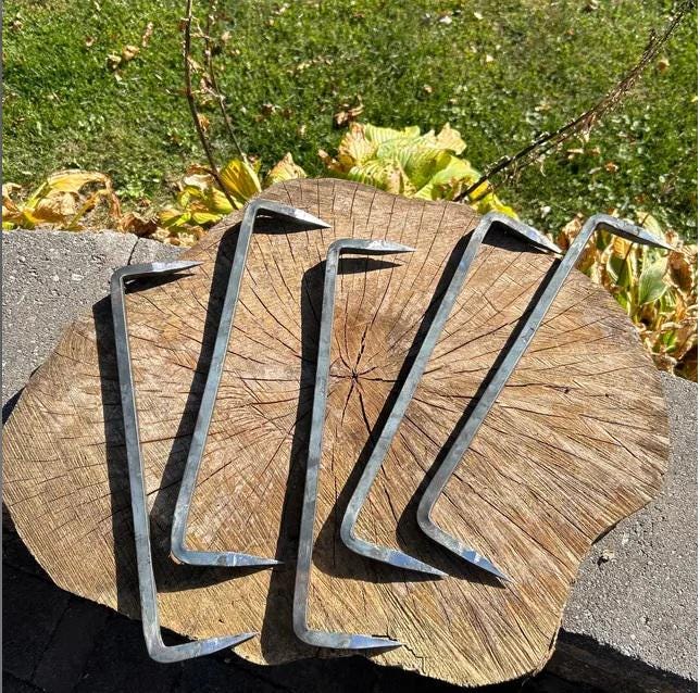 Hand Forged Log Dogs 5 Pack Heavy Duty Timber Framing Woodworking, USA ...
