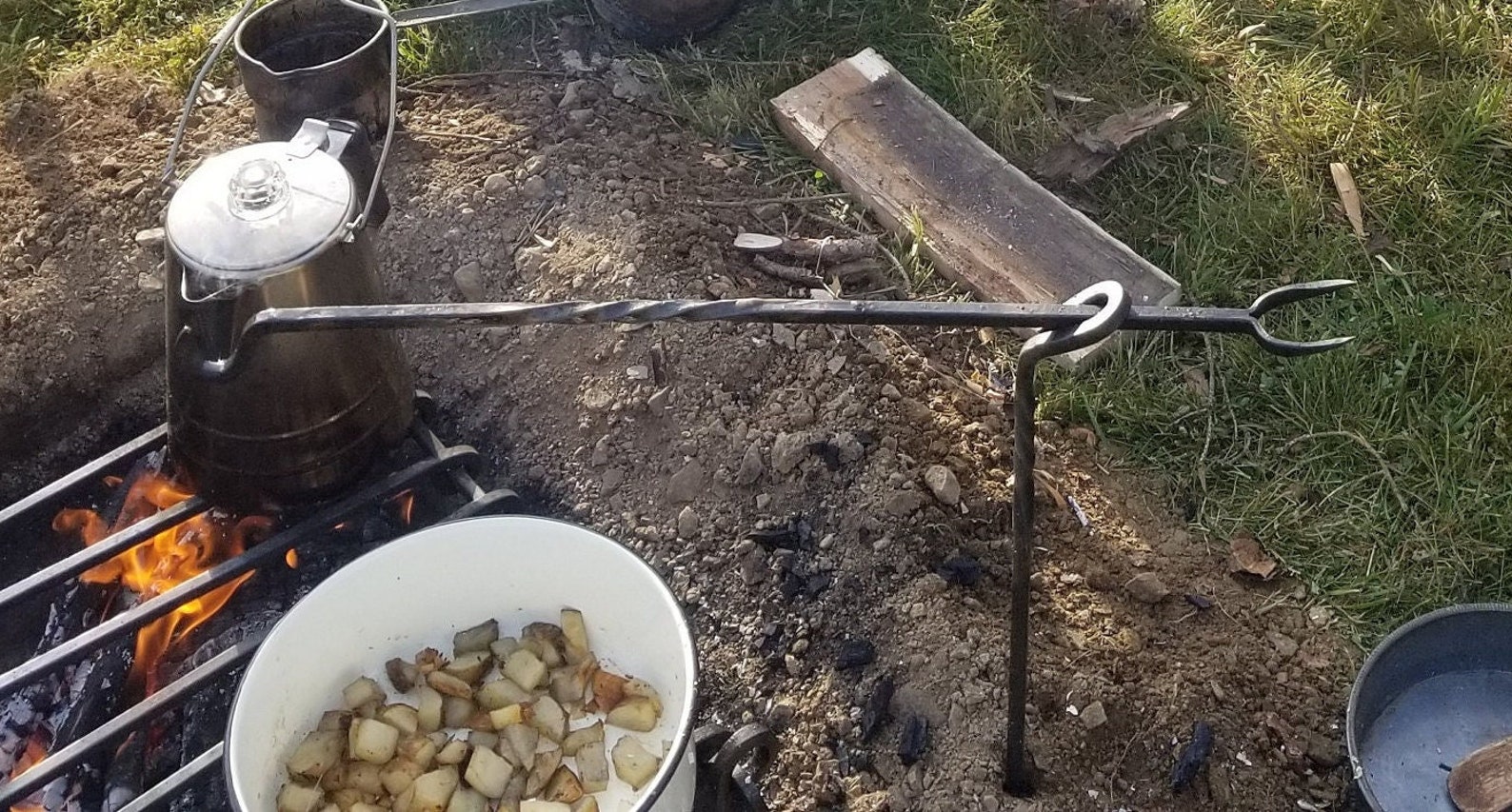 HAND FORGED Campfire Squirrel Cooker Fire Irons - Etsy