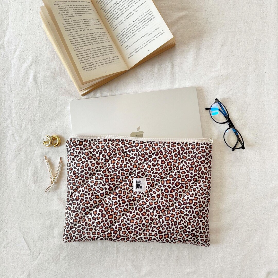 Leopard Laptop Sleeve: Quilted Cotton MacBook Case - Etsy