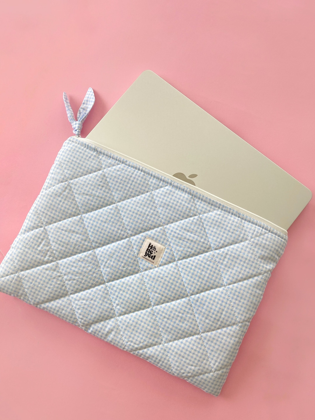 Laptop Bag, Blue and White Quilted Laptop iPad Tablet Sleeve With ...