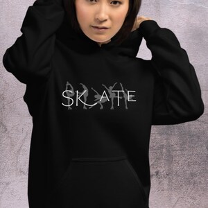 Skate Silhouette Figure Skating Hoodie, Ice Skating Hoodie, Figure ...
