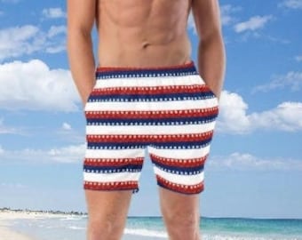 American Flag Swim Trunks - Etsy