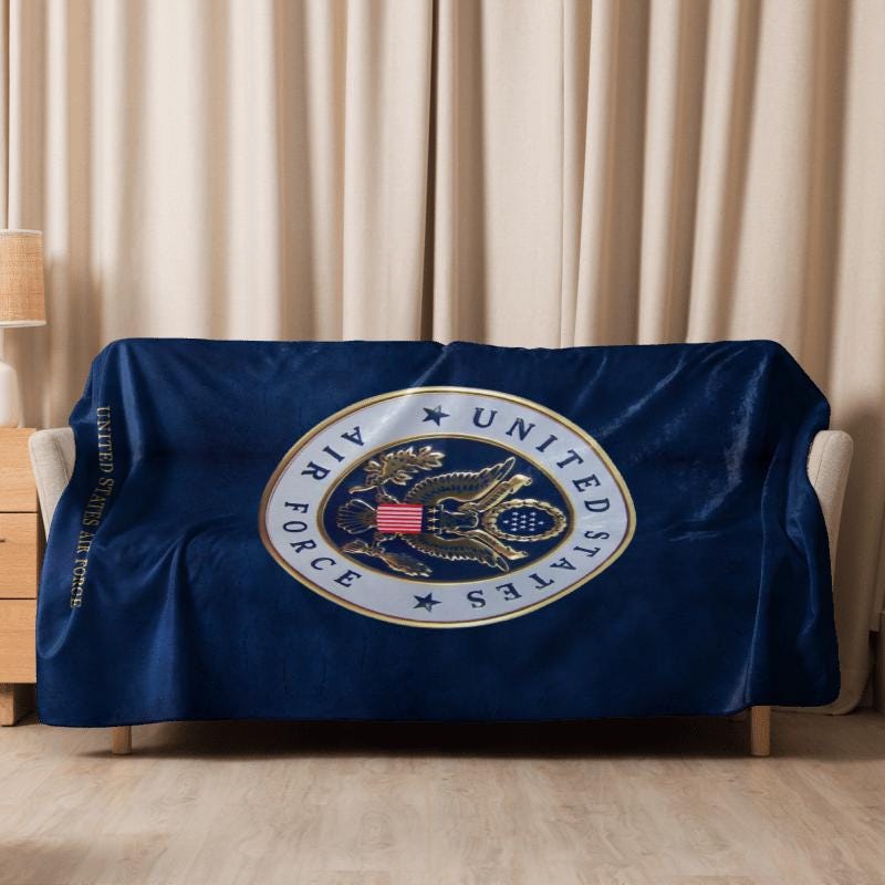 U.S. Air Force Sherpa Blanket, Custom United States Air Force Throw ...
