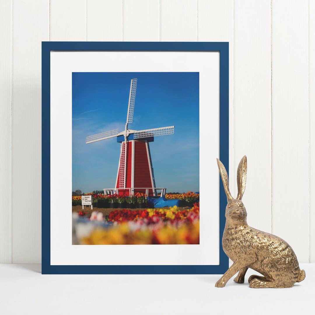 Red Windmill Premium Matte Poster, Windmill Wall Art, Home Decor ...