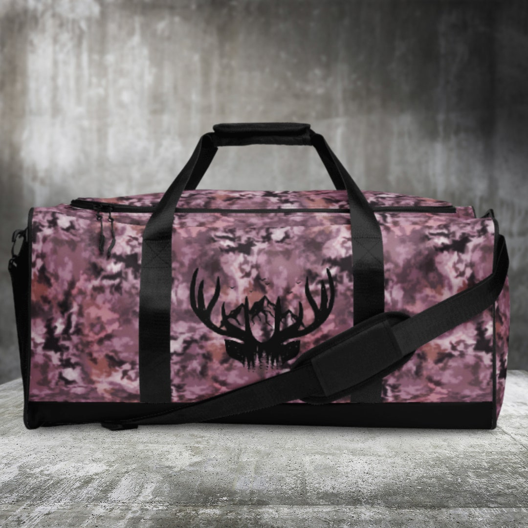 Pink Camo Mountain Buck Duffel Bag, Gifts for Hunters, Buck Duffel Bag ...