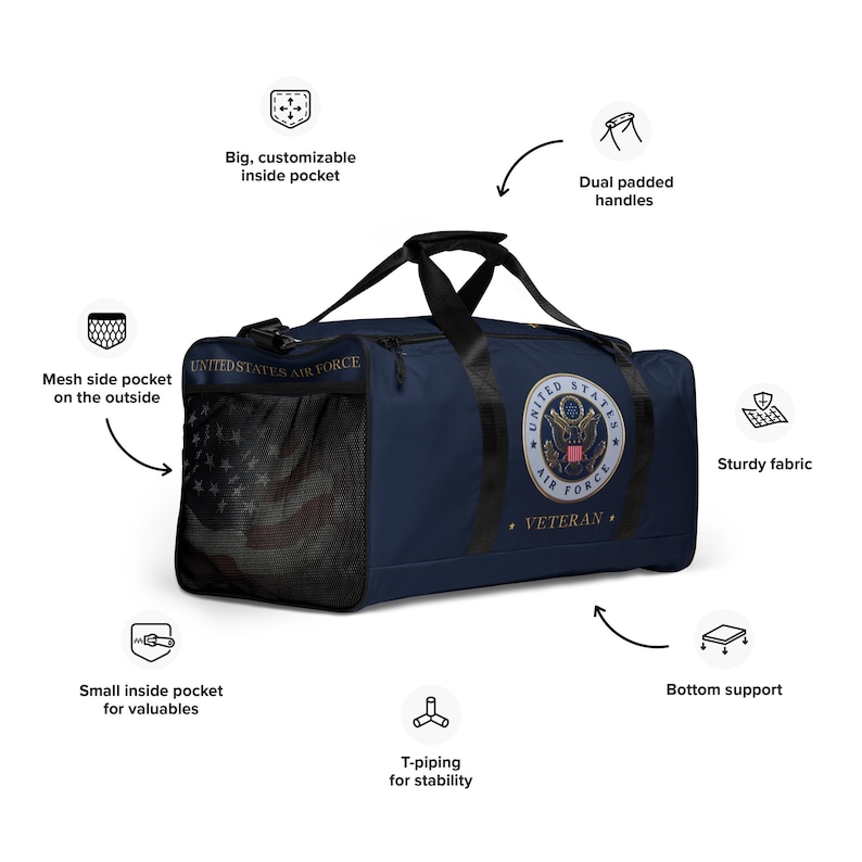 US Air Force Duffle Bag, Custom Military Bags, Personalized Air Force ...