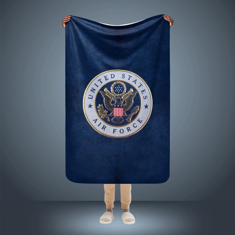 U.S. Air Force Sherpa Blanket, Custom United States Air Force Throw ...