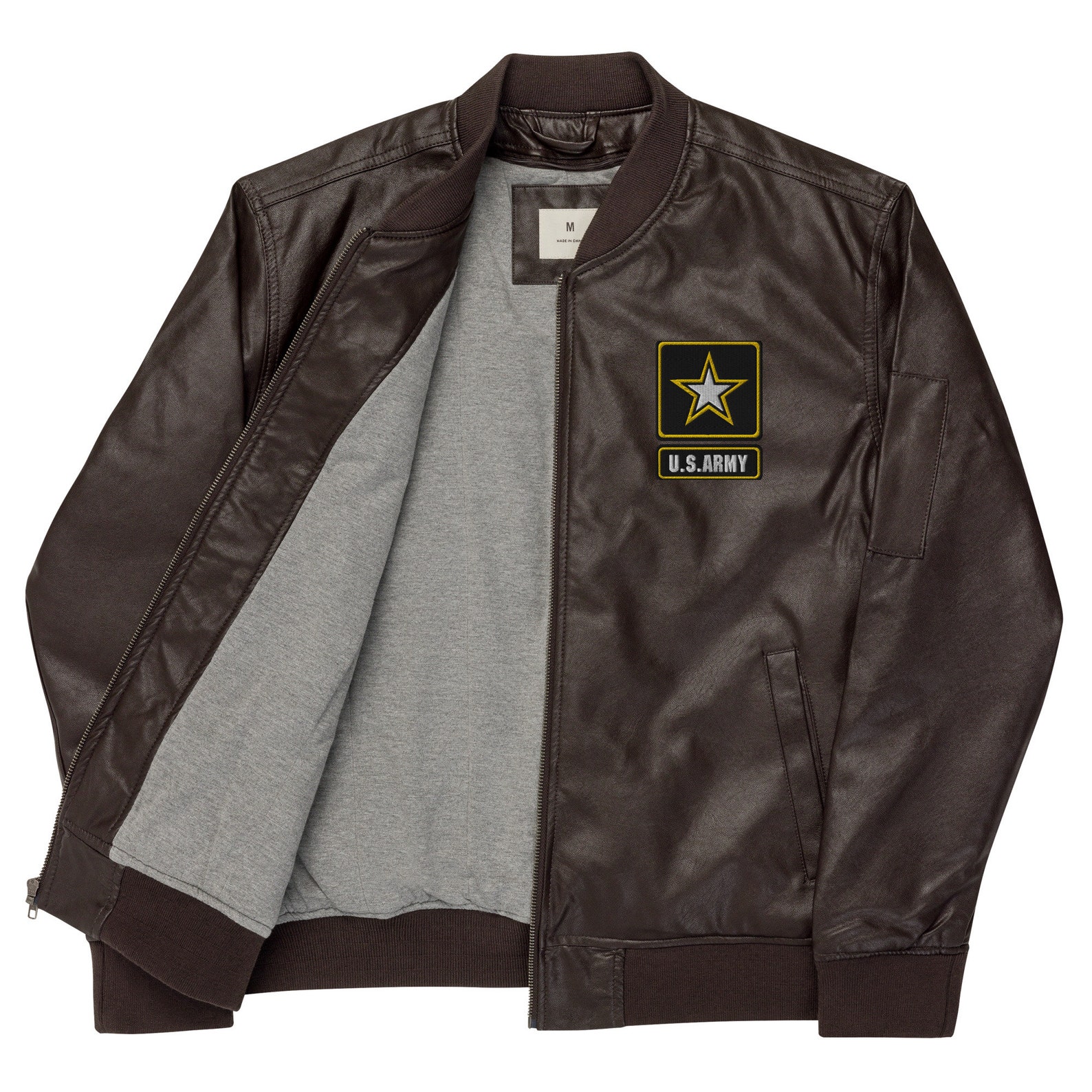 United States Army Leather Style Bomber Jacket, Gifts for Him, Gifts ...