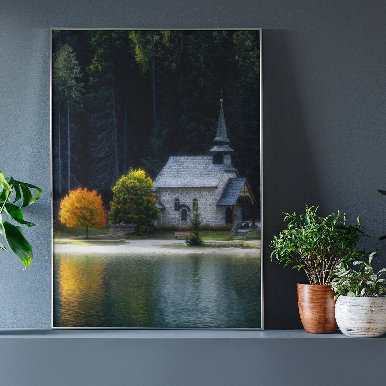 Country Church Premium Matte Poster, Serene Scene Church Picture ...