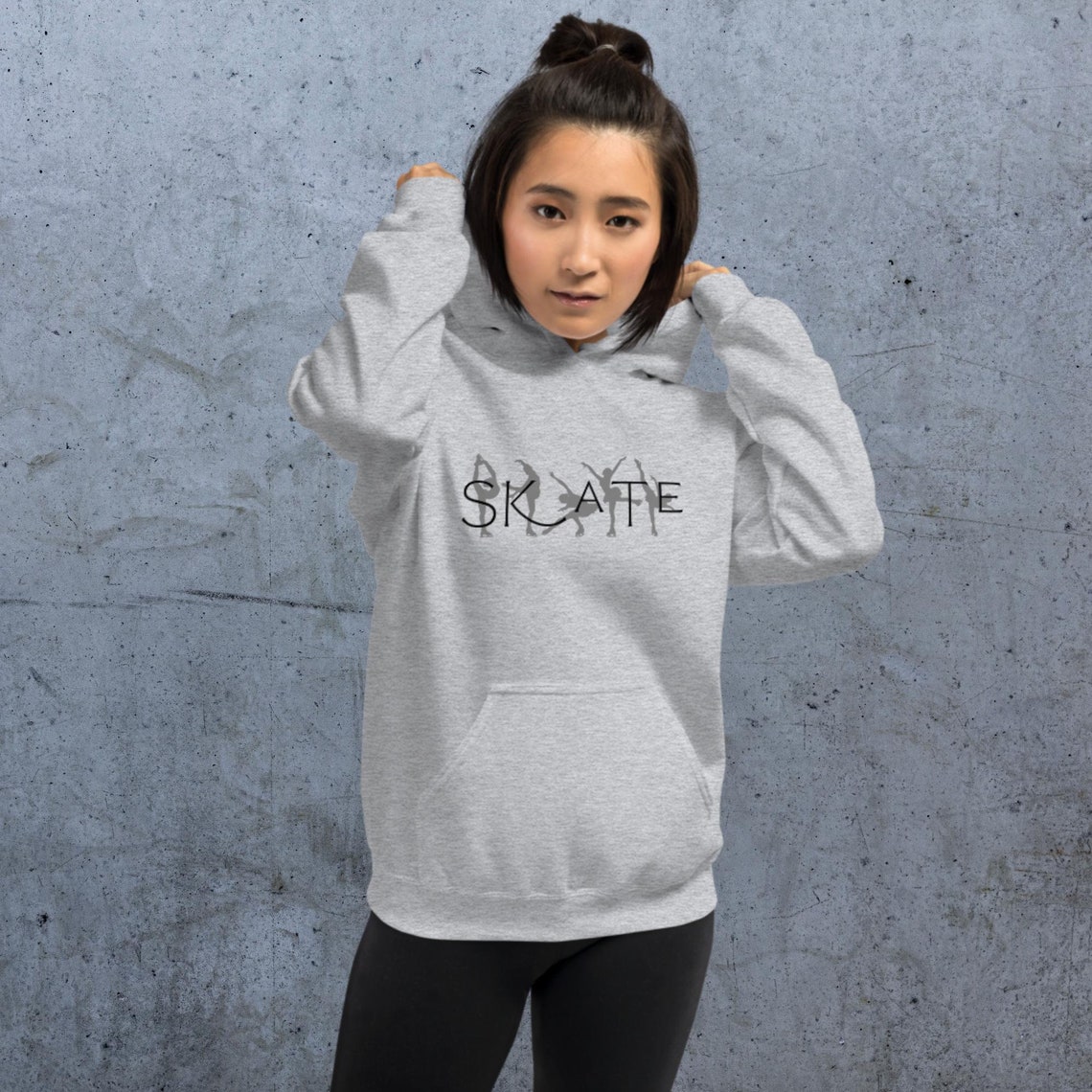 Skate Silhouette Figure Skating Hoodie Ice Skating Hoodie - Etsy