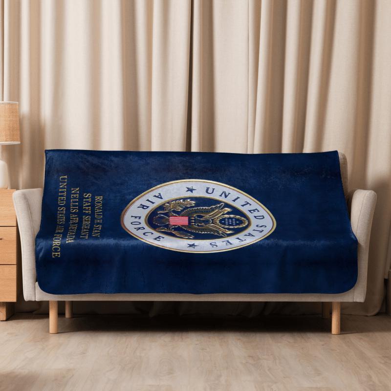 U.S. Air Force Sherpa Blanket, Custom United States Air Force Throw ...