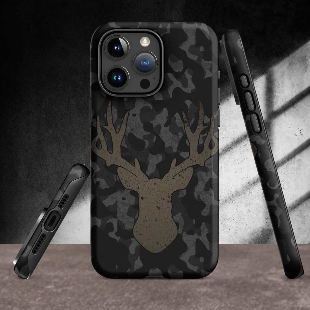 Black Camo Trophy Buck Iphone® Tough Case, Gift for Hunters, Gifts for ...