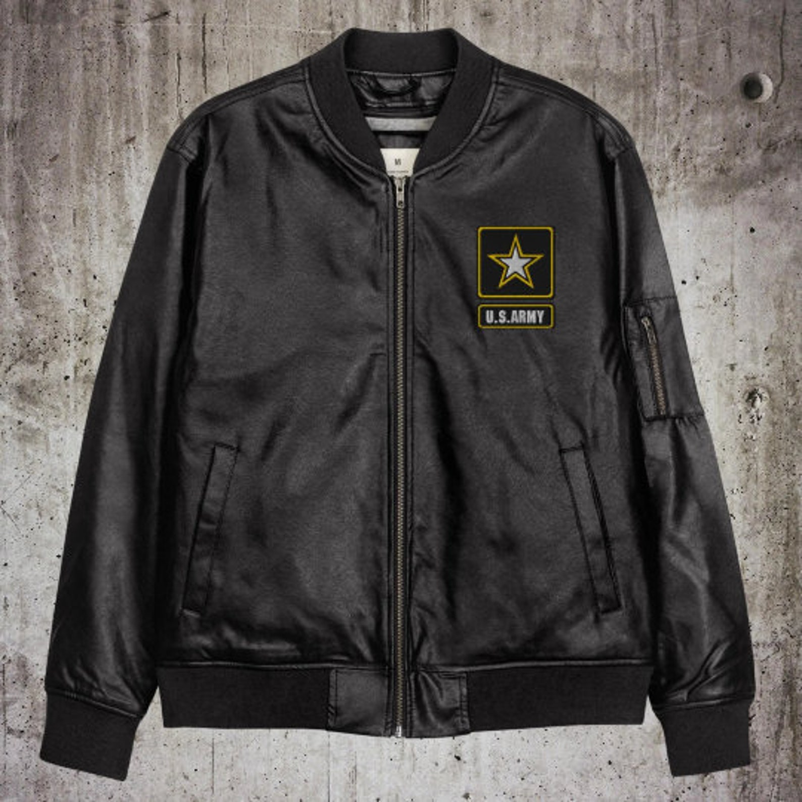 United States Army Leather Style Bomber Jacket, Gifts for Him, Gifts ...