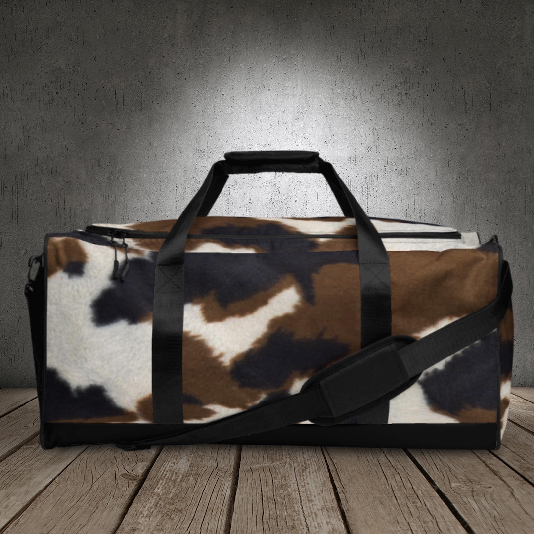 Cowhide Print Duffle Bag, for Cow Lovers, Freakin Love Cows, Western ...