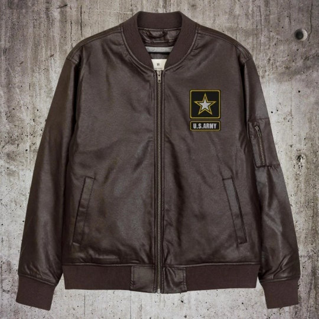 United States Army Leather Style Bomber Jacket, Gifts for Him, Gifts ...