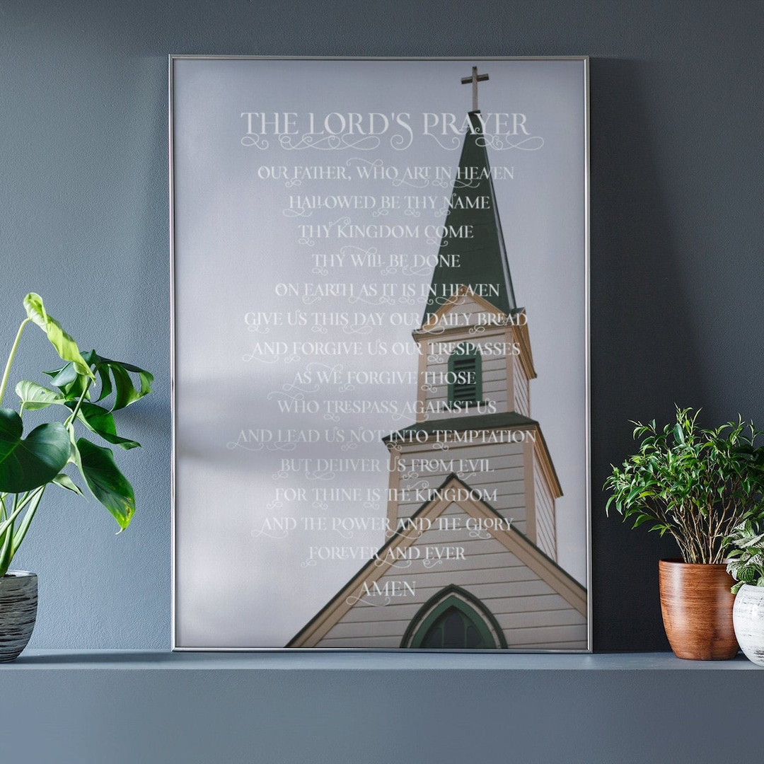 The Lord's Prayer Premium Matte Poster, Religious Wall Art ...