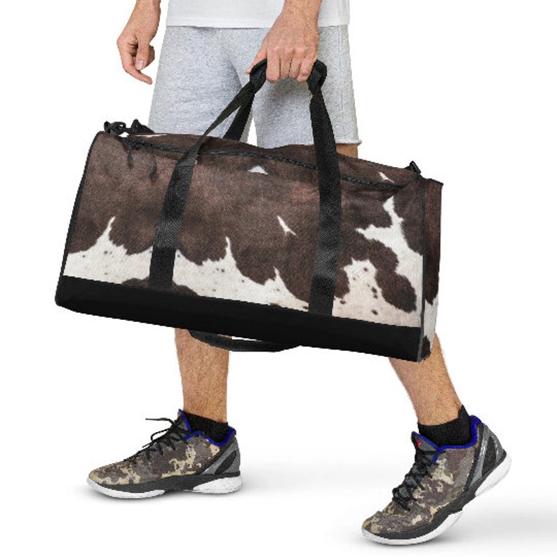 Cowhide Look Duffle Bag Love Cows Duffle Bag Gift for Him - Etsy