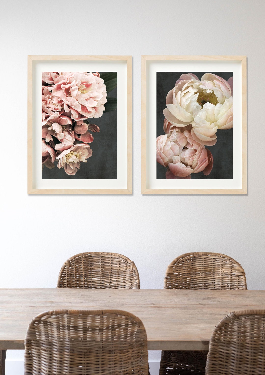Vintage Floral Print Set, Set or Separate Prints, Peonies, Botanical ...