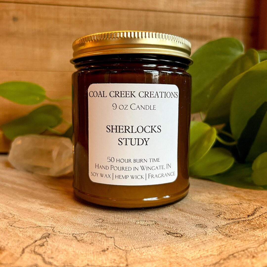 Sherlock's Study | Scented Natural Soy Candle | Hand Poured in Amber ...