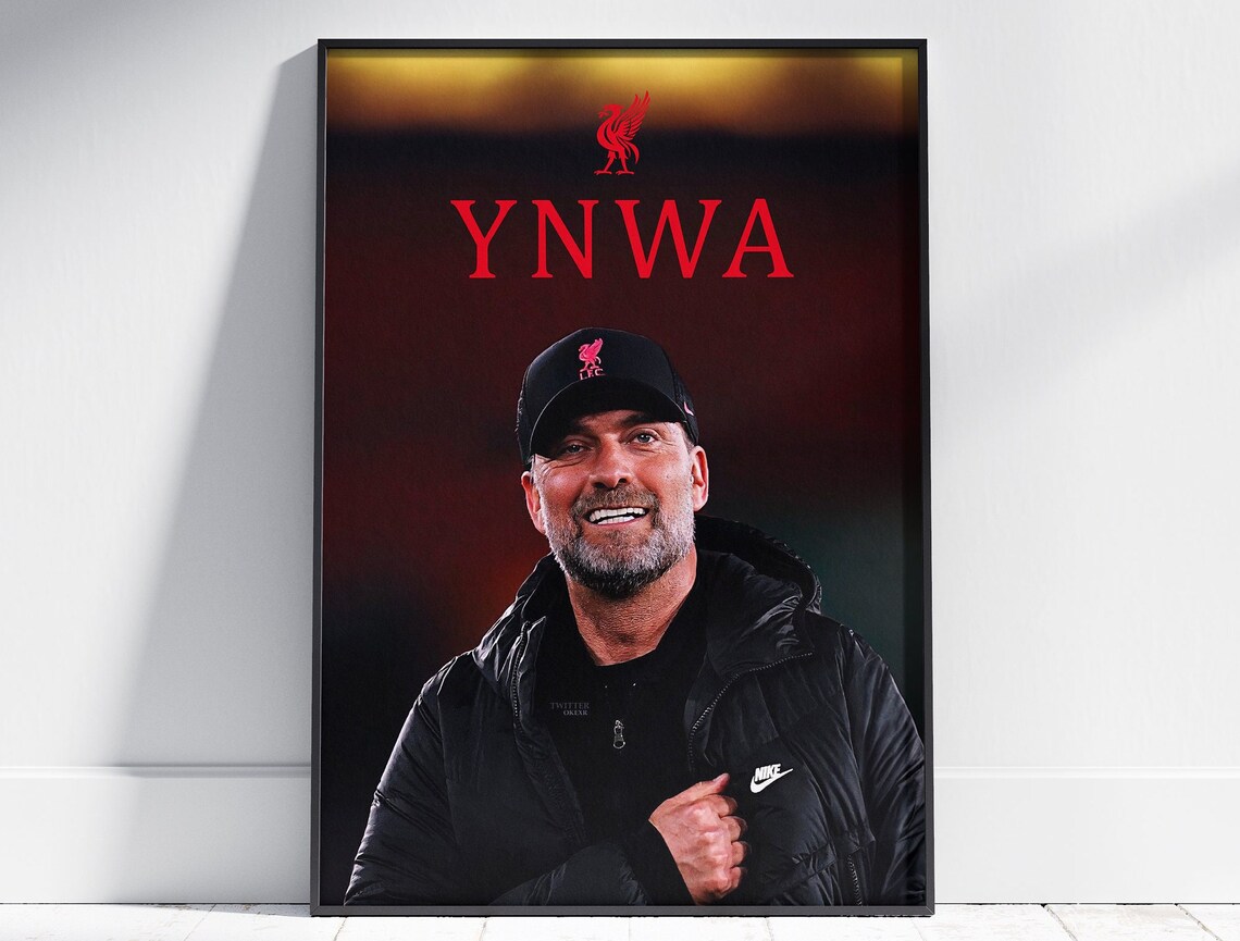 Jurgen Klopp YNWA Poster for Bedroom Klopp Poster Art, Football Poster ...