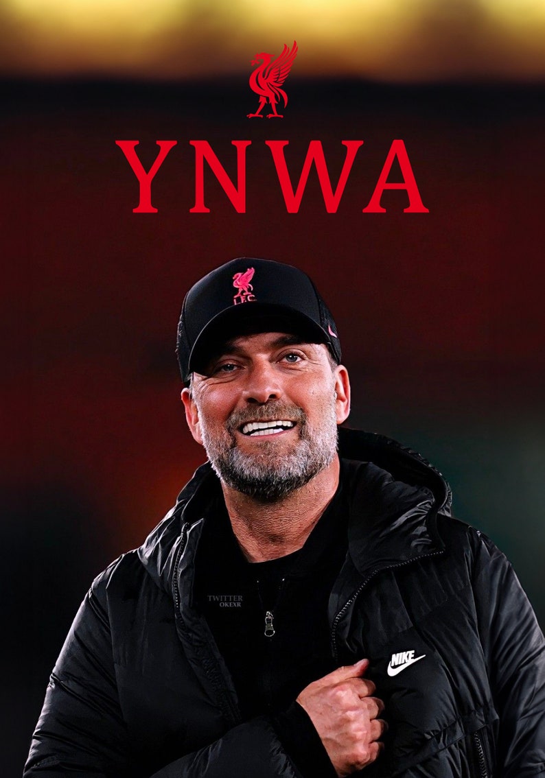 Jurgen Klopp YNWA Poster for Bedroom Klopp Poster Art, Football Poster ...