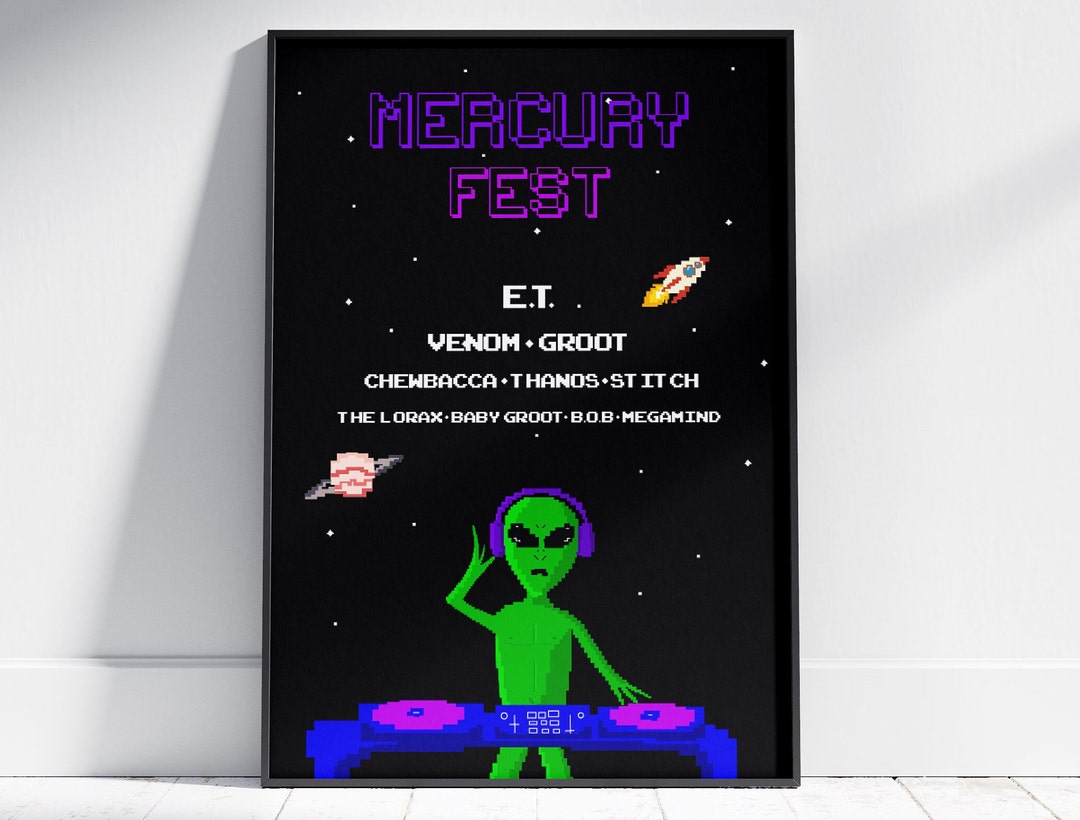 Keith Haring Inspired Alien Festival Poster Concert Poster, Keith ...